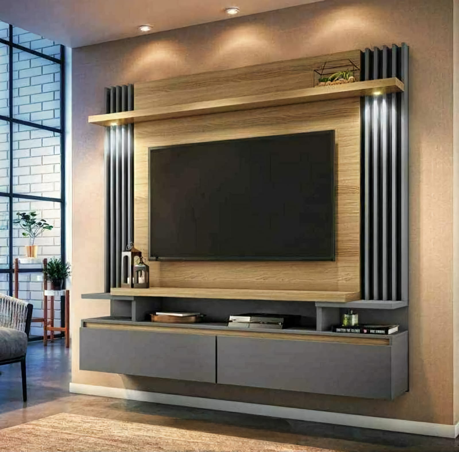 Floating TV Unit full slats - 360 home enhencers